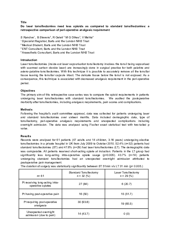 (DOC) Analgesia requirement in laser tonsillectomy compared with ...