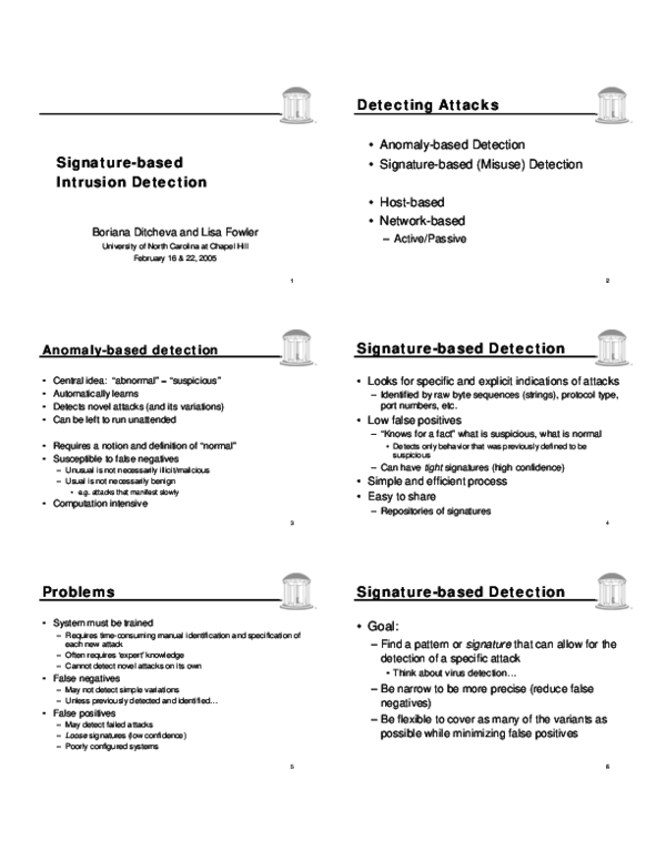 (PDF) Signature-based Intrusion Detection
