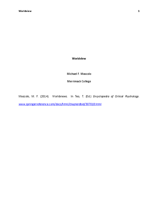(PDF) Worldview