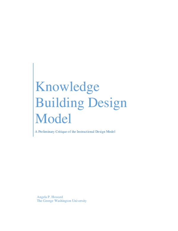 (DOC) Knowledge Building Instructional Design Model