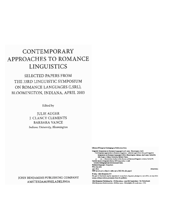 (PDF) “On the Structure of Syncretism in Romanian Conjugation”