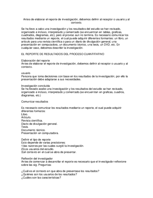 (DOC) Antes de elaborar el reporte de investigacion