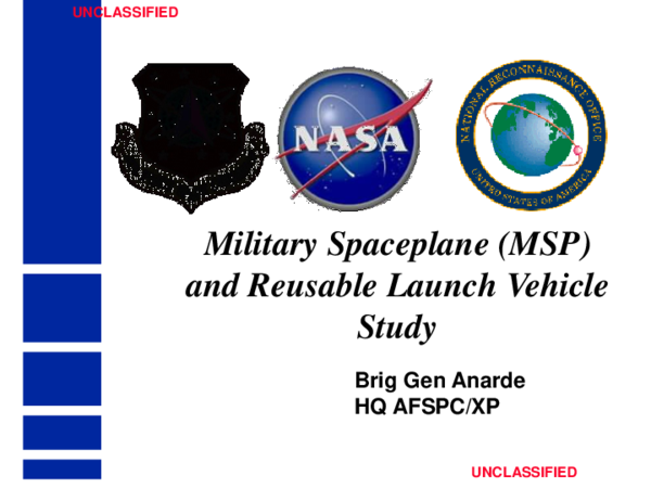 (PPT) 08 24 01, Military Space Plane (MSP) and Reusable Launch Vehicle ...