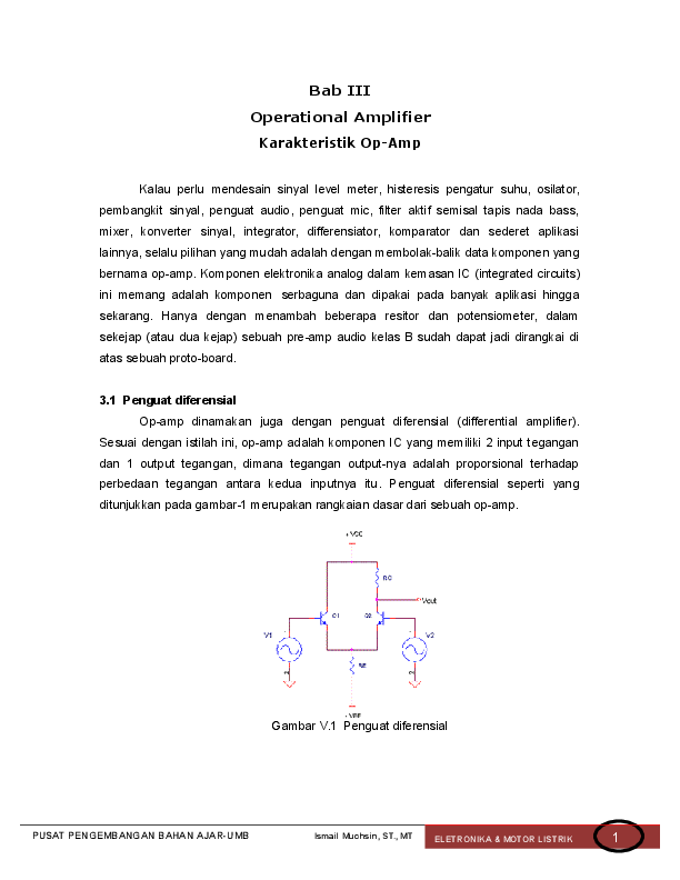 (DOC) Bab III Operational Amplifier