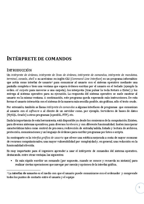 (PDF) Interprete de comandos
