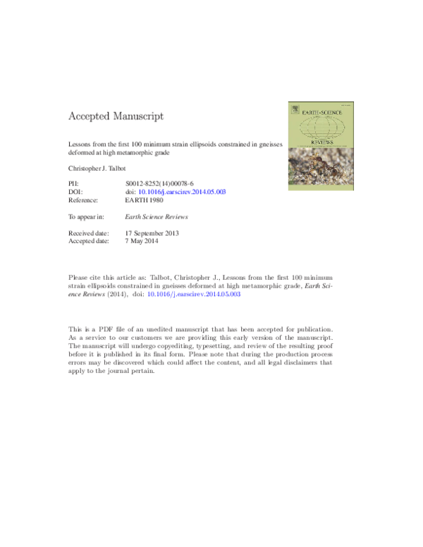 Pdf Lessons From The First 100 Minimum Strain Ellipsoids Constrained
