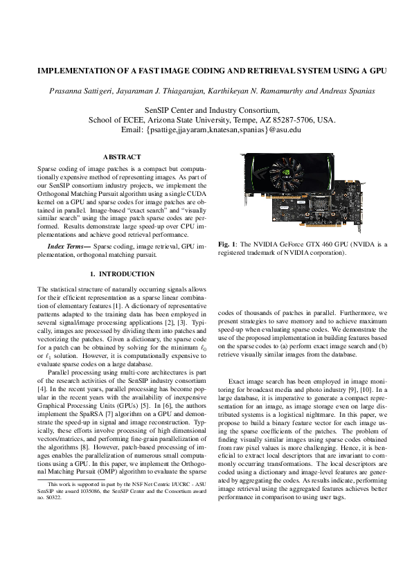 Pdf Implementation Of A Fast Image Coding And Retrieval System Using