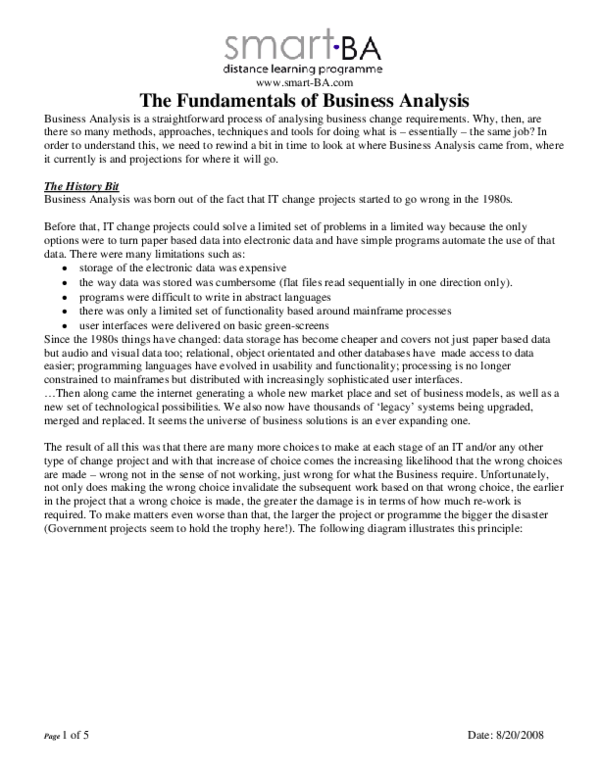 (PDF) The Fundamentals of Business Analysis