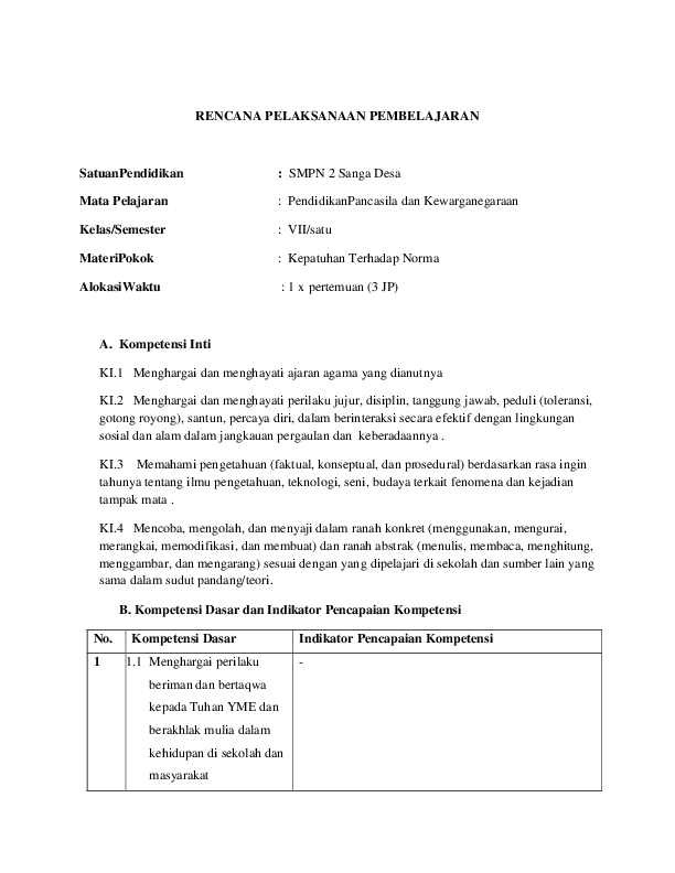 Contoh RPP | Reny Luvy Jen - Academia.edu