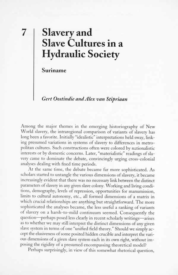 (PDF) (with Alex van Stipriaan), ‘Slavery and slave cultures in a ...