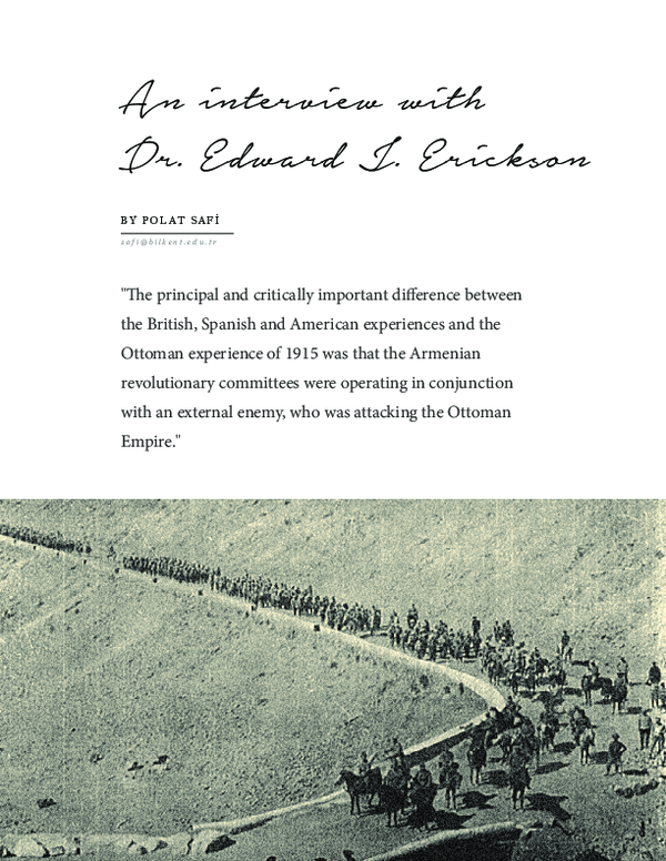 (PDF) An Interview with Dr. Edward J. Erickson: "The principal and ...