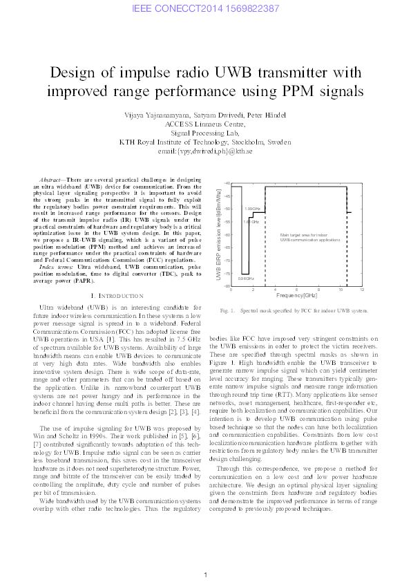 (PDF) Design of impulse radio UWB transmitter with improved range performance using PPM signals