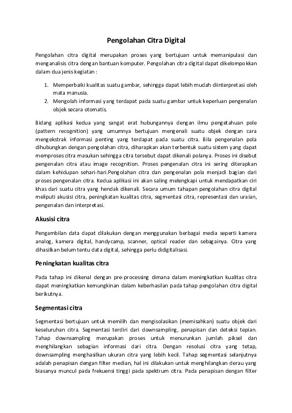 (DOC) Pengolahan Citra Digital Pengolahan