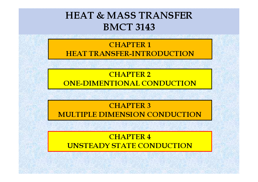 Pdf Chapter 4 Unsteady State Conduction