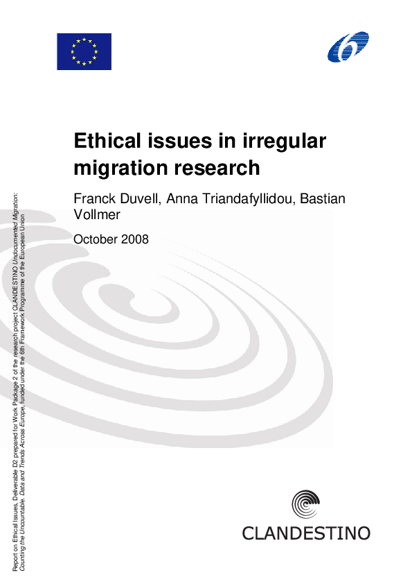 (PDF) Ethical issues in irregular migration research