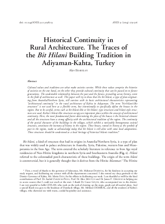 (PDF) Historical Continuity in Rural Architecture. The Traces of Bit ...