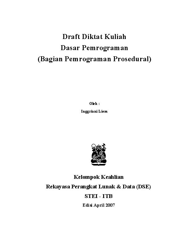 (PDF) Dasar Pemrograman Prosedural
