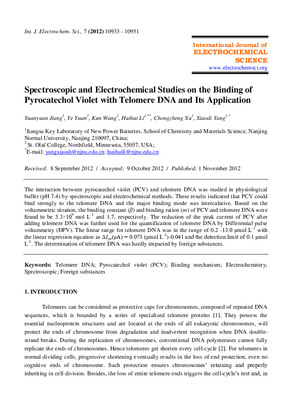 (PDF) Spectroscopic and Electrochemical Studies on the Binding of ...
