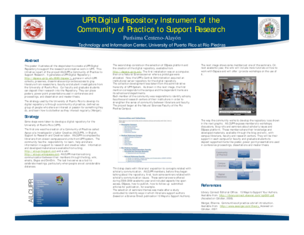 (PDF) Poster: UPR Digital Repository Instrument of Community of ...