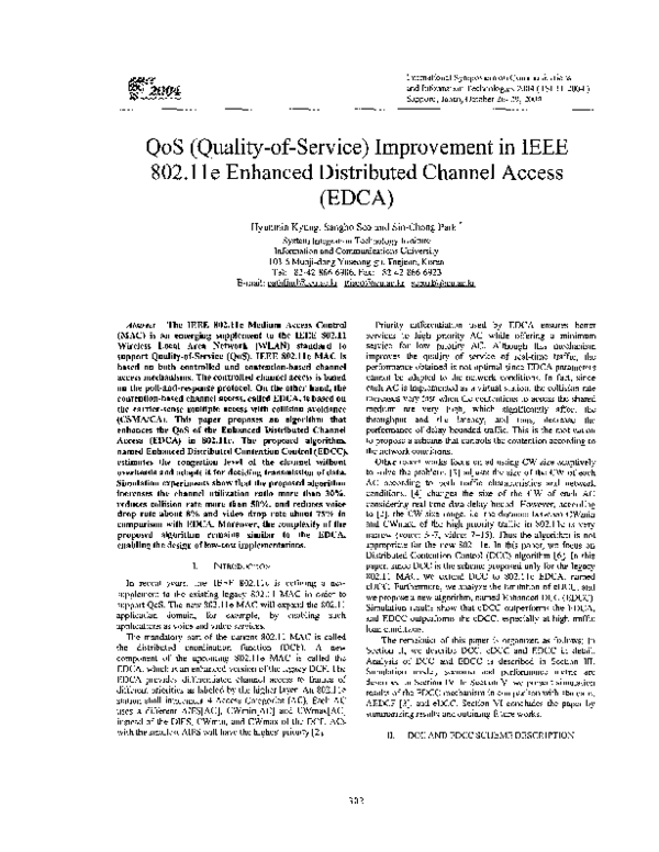 (PDF) QoS (Quality-of-Service) Improvement in IEEE 802.1 1 e Enhanced Distributed Channel Access ...