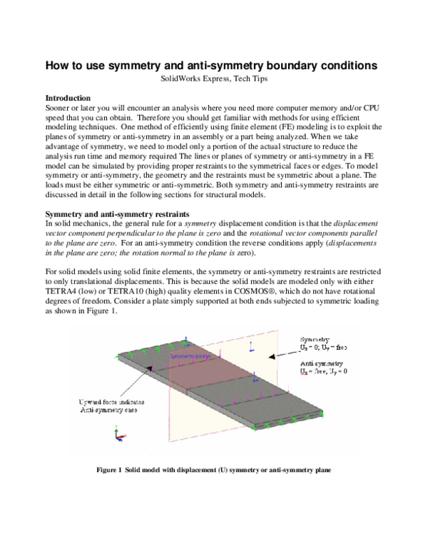 (PDF) How to use symmetry and anti-symmetry boundary conditions