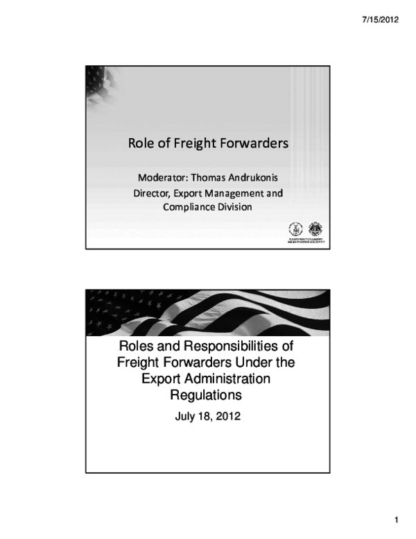 (PDF) FREIGHT FORWARDER ROLE & RESPONSIBILITY
