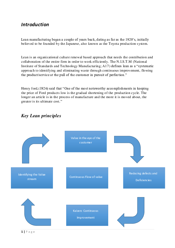 (PDF) lean manufacturing
