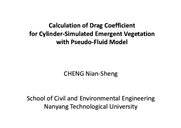 Pdf Calculation Of Drag Coefficient For Arrays Of Emergent Circular