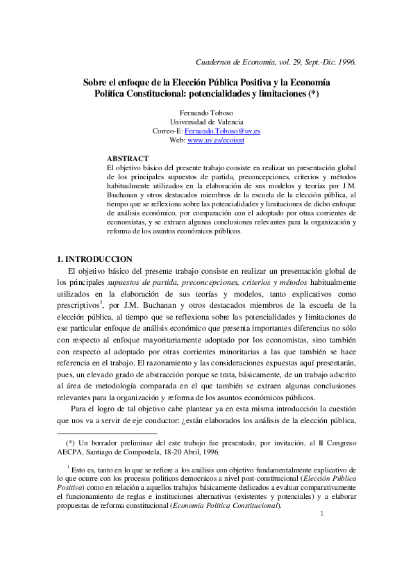 (PDF) Sobre el enfoque de la eleccion publica positiva y la economia ...
