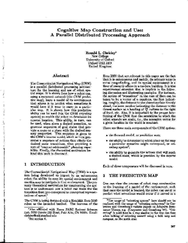 (PDF) Cognitive map construction and use: A parallel distributed processing approach