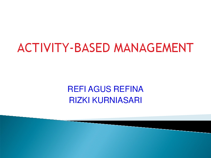 (PPT) activity based management