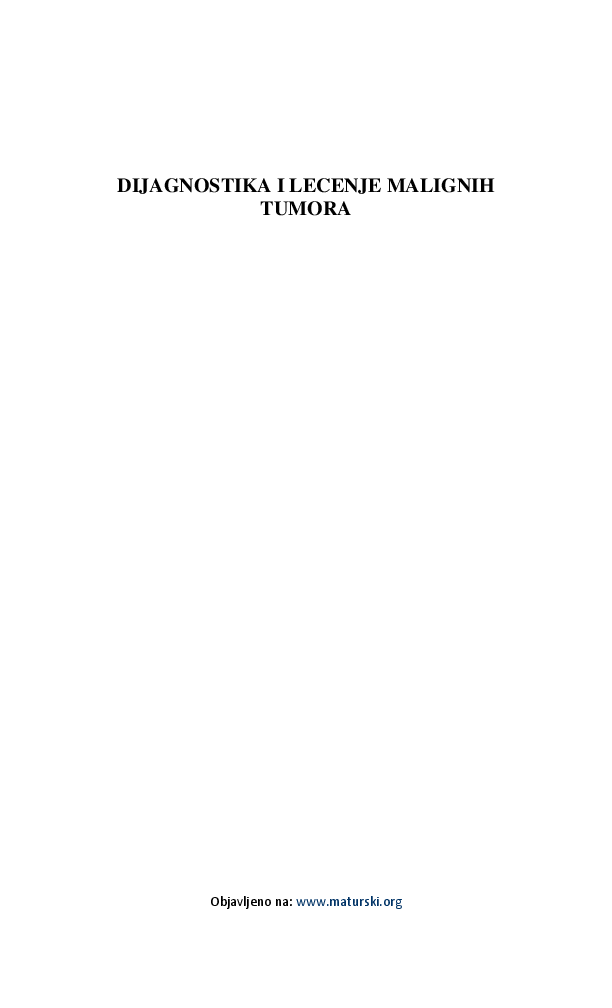 (DOC) DIJAGNOSTIKA I LECENJE MALIGNIH TUMORA