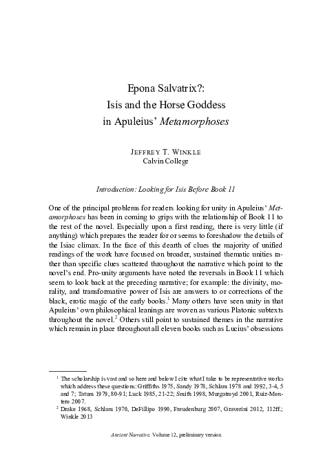 (PDF) Epona Salvatrix?: Isis and the Horse Goddess in Apuleius ...