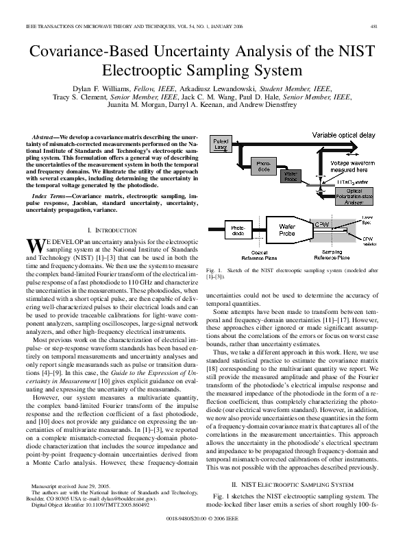 (PDF) Covariance-based uncertainty analysis of the NIST electrooptic sampling system