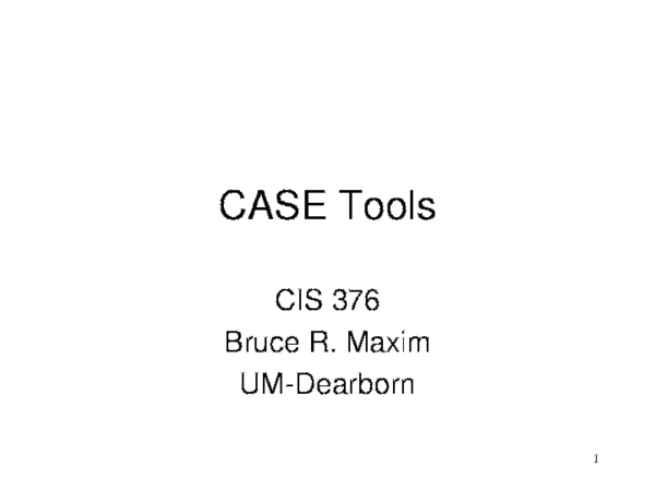 (PPT) CASE tools powerpoint
