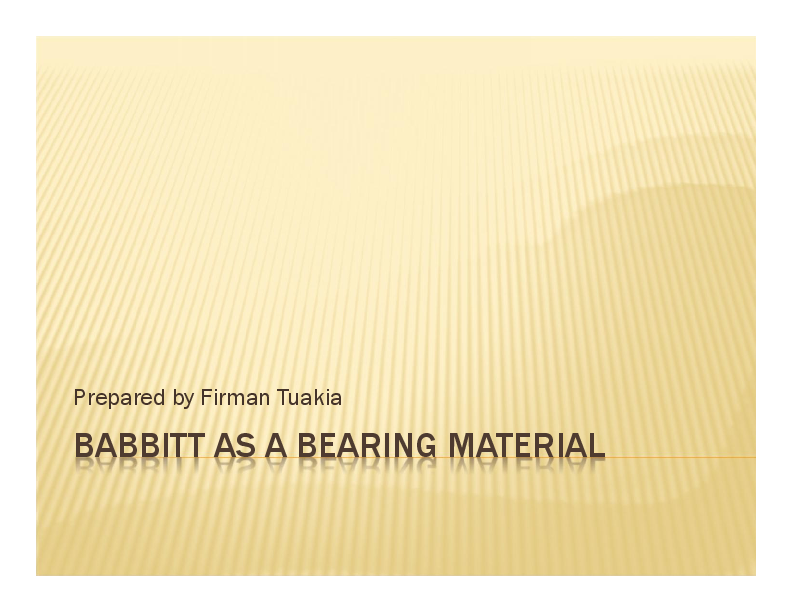 (PDF) BABBITT AS A BEARING MATERIAL
