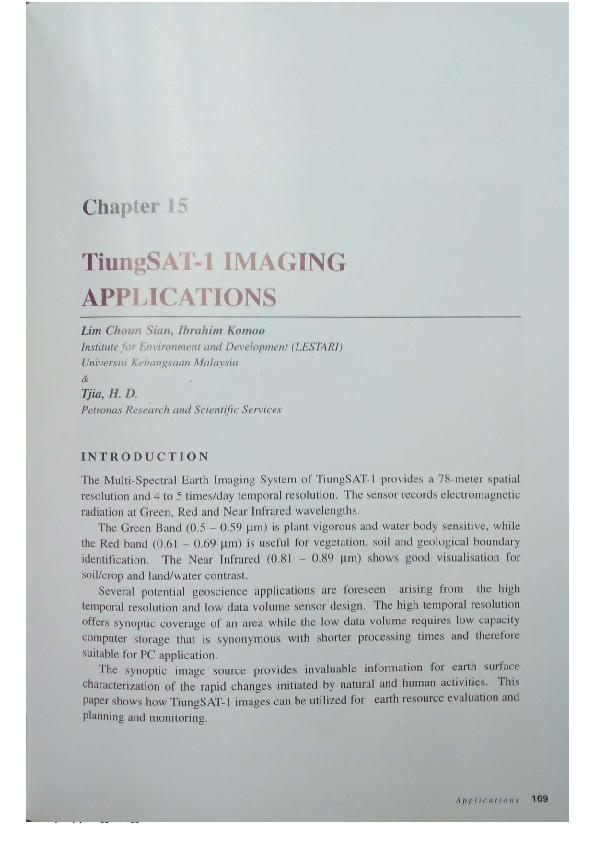 (PDF) TiungSAT-1 From Inception to Inauguration |TiungSAT-1 Imaging ...