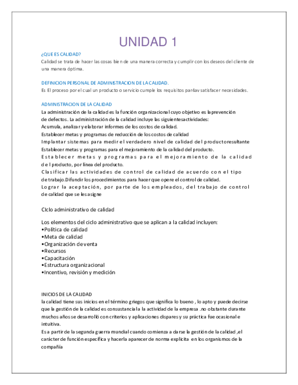 (DOC) ¿QUE ES CALIDAD?