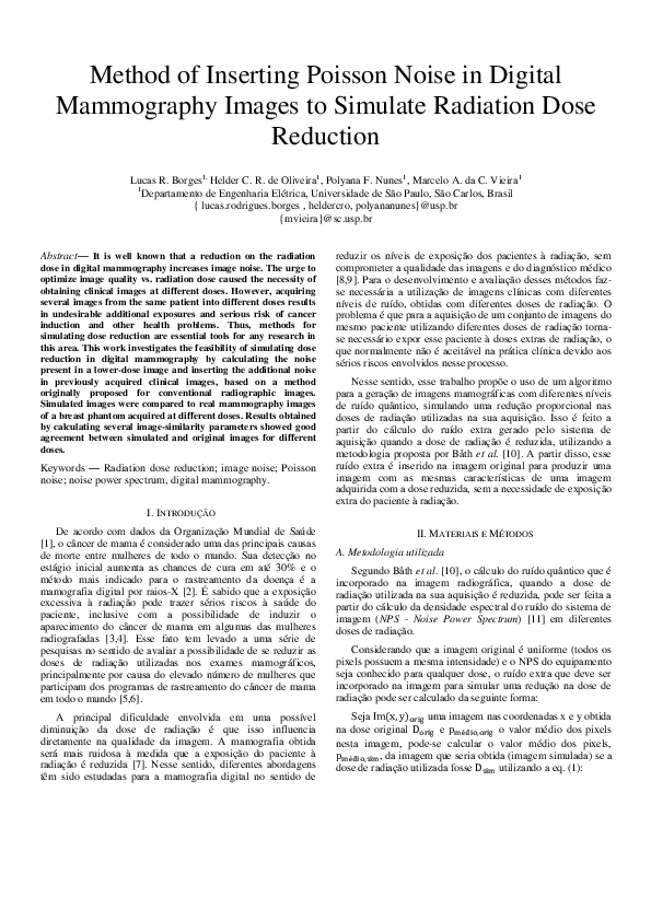 Method of Inserting Poisson Noise in Digital Mammography Images to ...