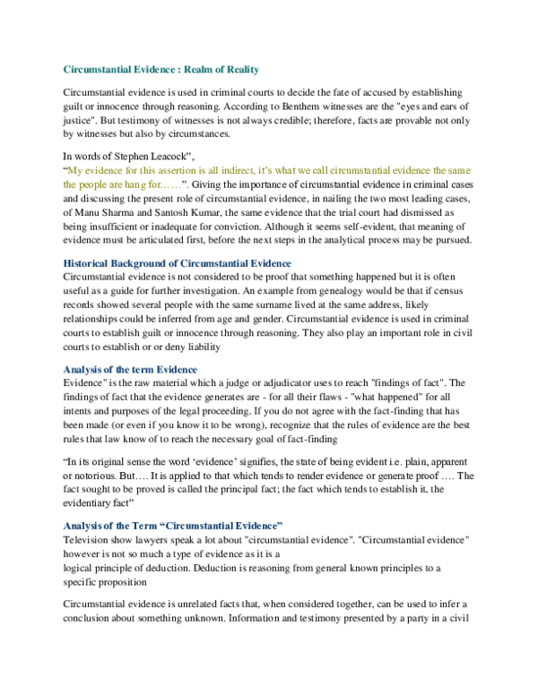 (DOC) Circumstantial Evidence