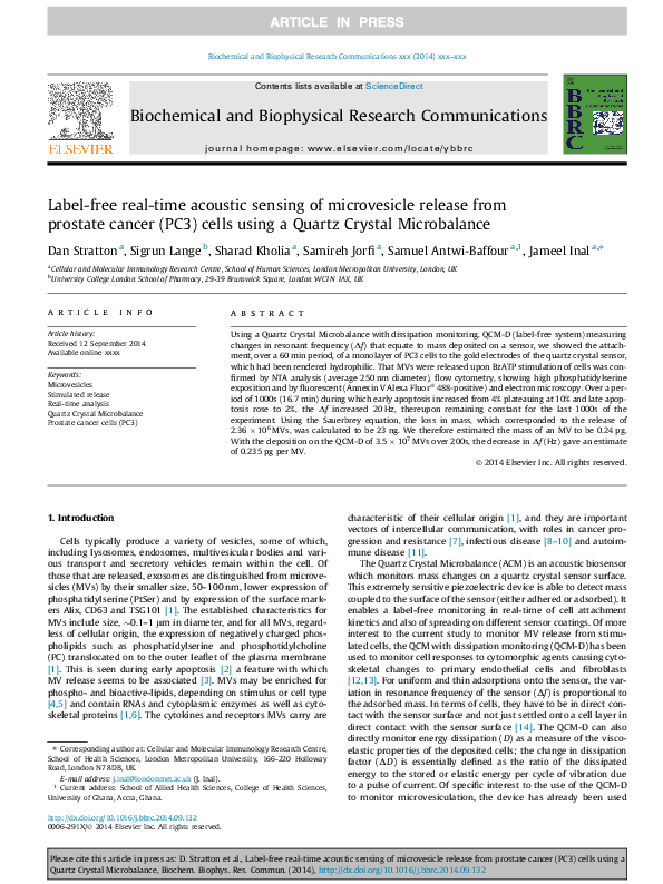 (PDF) Label-free real-time acoustic sensing of microvesicle release ...