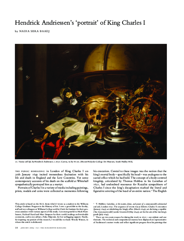 (PDF) Hendrick Andriessen’s ‘Portrait’ of King Charles I