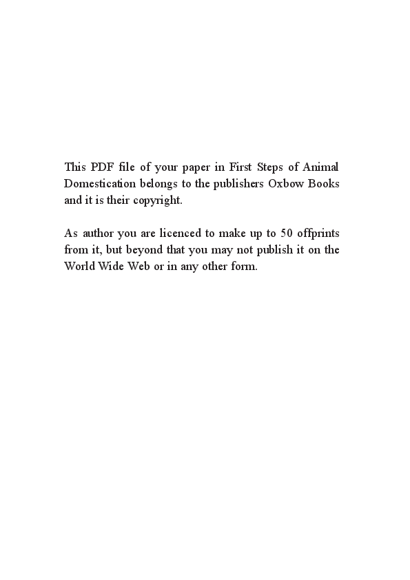 (PDF) Series Editors: Keith Dobney, Peter Rowley-Conwy and Umberto ...