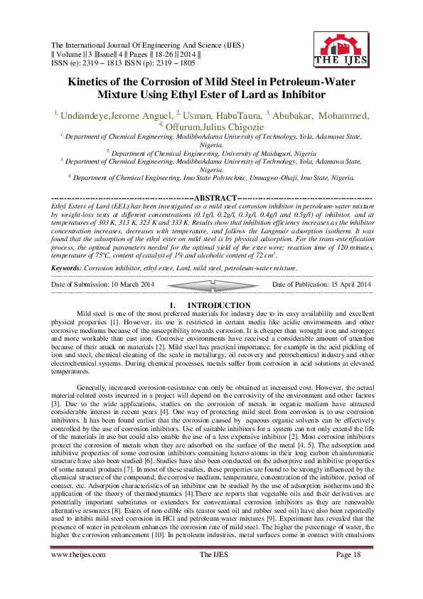 (PDF) Corrosion Inhibition