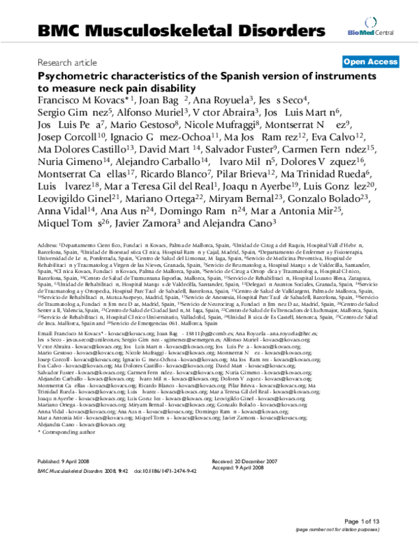 (PDF) Psychometric characteristics of the Spanish version of ...