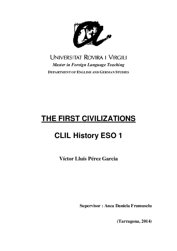 (PDF) (2014) The First Civilizations - CLIL history ESO 1 (master thesis)