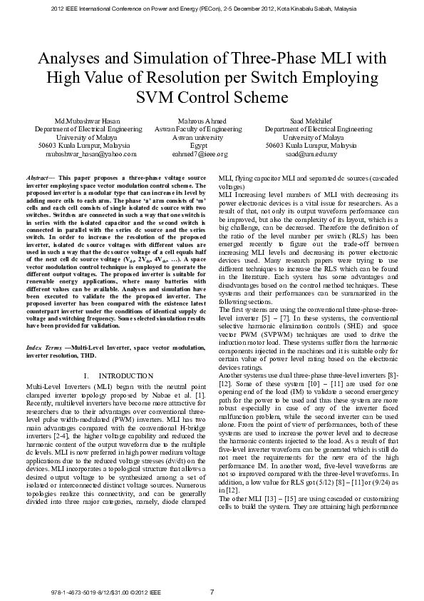(PDF) Analyses and simulation of three-phase MLI with high value of ...