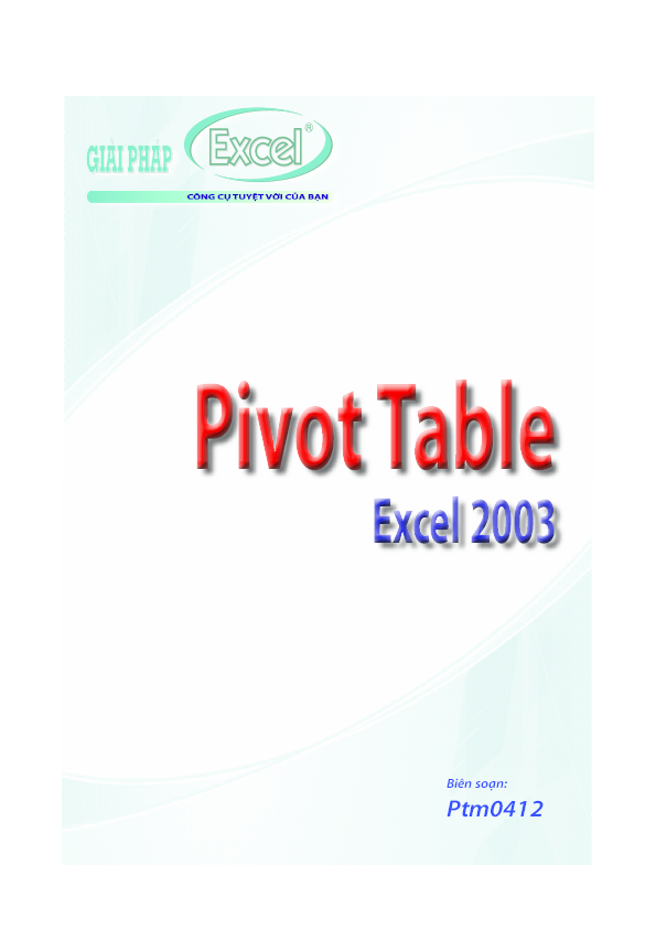 (PDF) Excel 2003 Excel 2003 Pivot Table Pivot Table