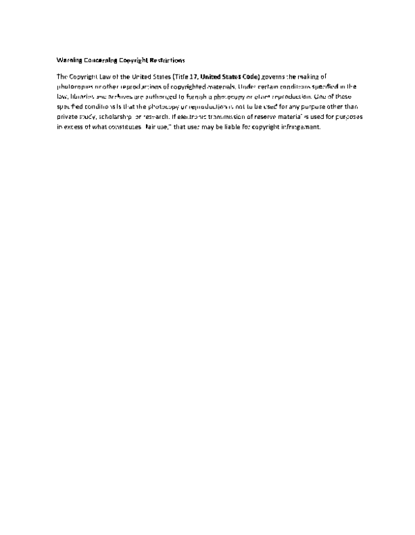 (PDF) Warning Concerning Copyright Restrictions