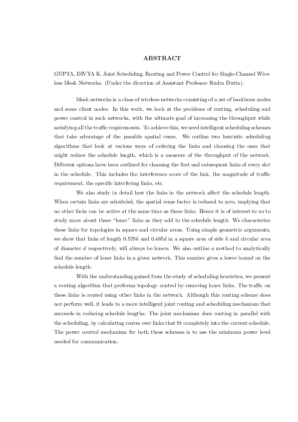 (PDF) Joint Scheduling, Routing and Power Control for Single-Channel Wireless Mesh Networks